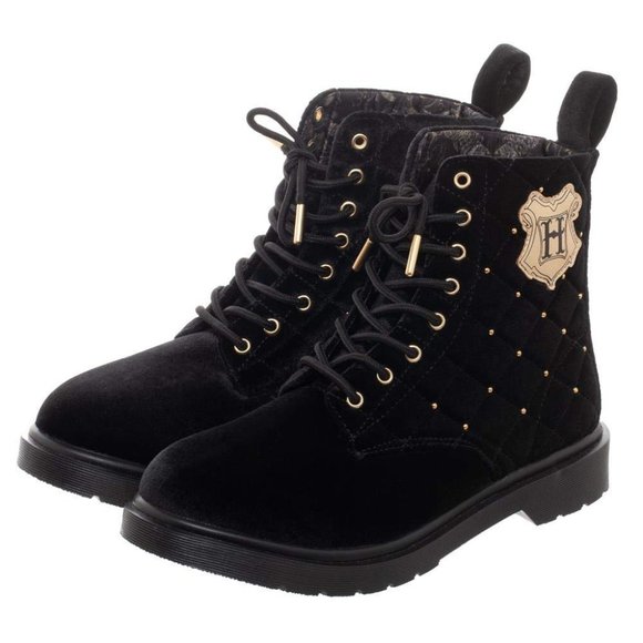 Shoes | Harry Potter Velvet Quilted Hogwarts Combat Boots | Poshmark